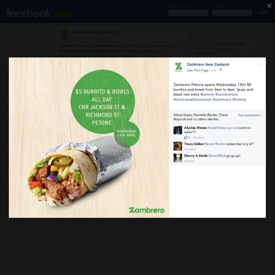 $5 Burrito's & Bowls All Day 13/4 @ Zambrero Petone WLG - ChoiceCheapies
