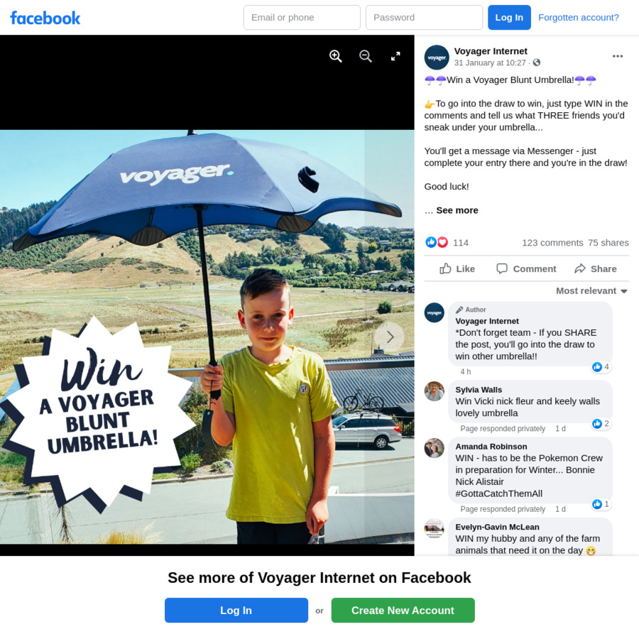 Win a Voyager Blunt Umbrella from Voyager Internet - ChoiceCheapies ...