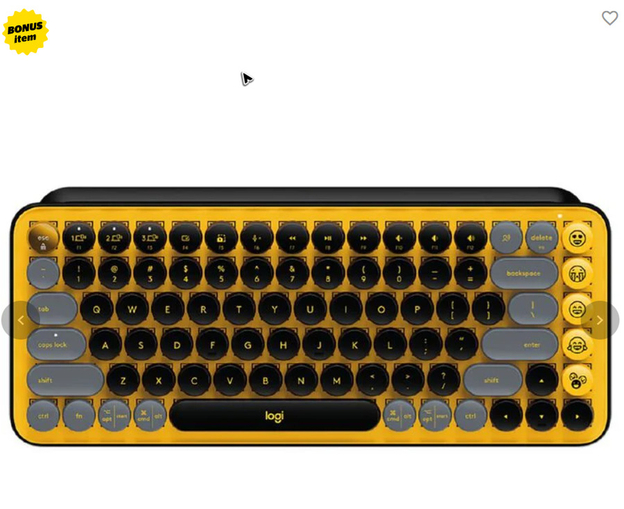 Logitech POP Keys Wireless Mechanical Keyboard (Blast Yellow) + Bonus ...