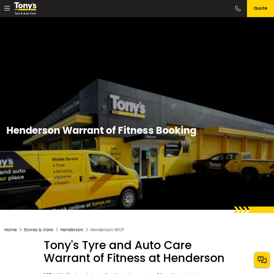 $35 Warrant of Fitness @ Tony's Tire & Autocare (Botany & Henderson ...