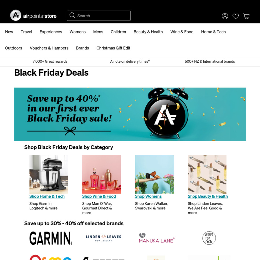 Black Friday on The Airpoints Store 10% to 40% off - ChoiceCheapies