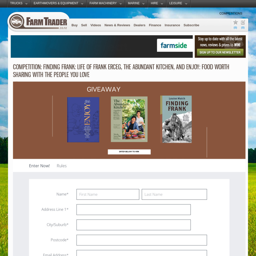 Win Finding Frank: The Life of Frank Erceg, The Abundant Kitchen, ENJOY ...