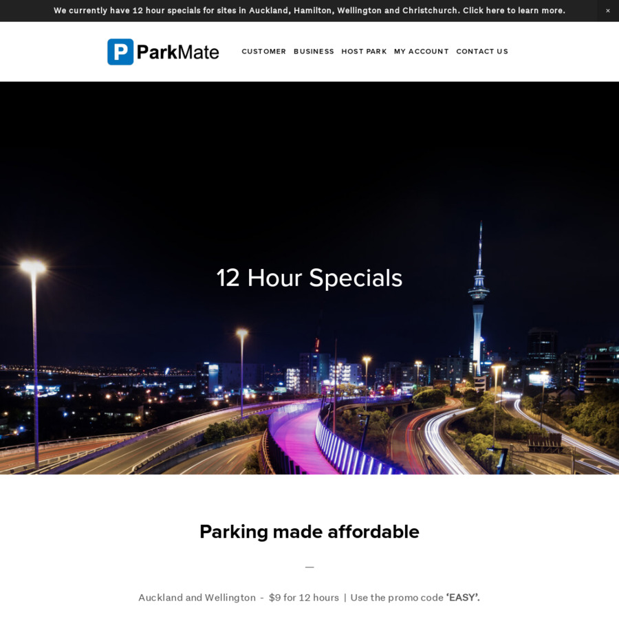 Parkmate 12 Hour Parking Specials Auckland $9, Hamilton $6, Wellington ...