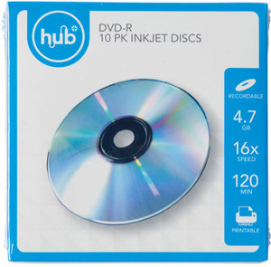 Hub DVD-R Recordable DVD Inkjet 10pk $2 @ Countdown - ChoiceCheapies