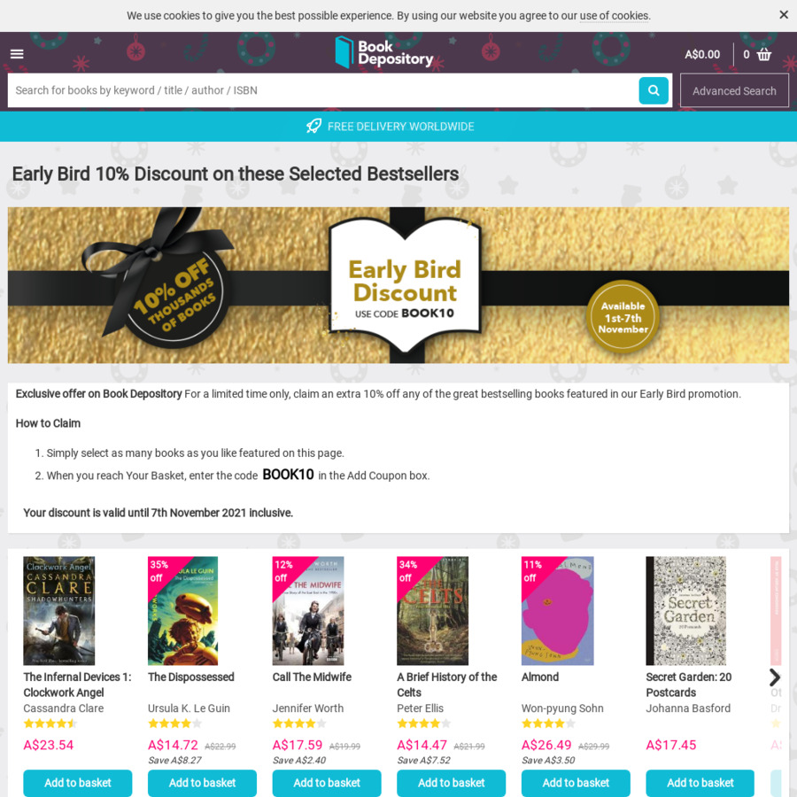 10% off Selected Books + Free Shipping @ Book Depository - ChoiceCheapies