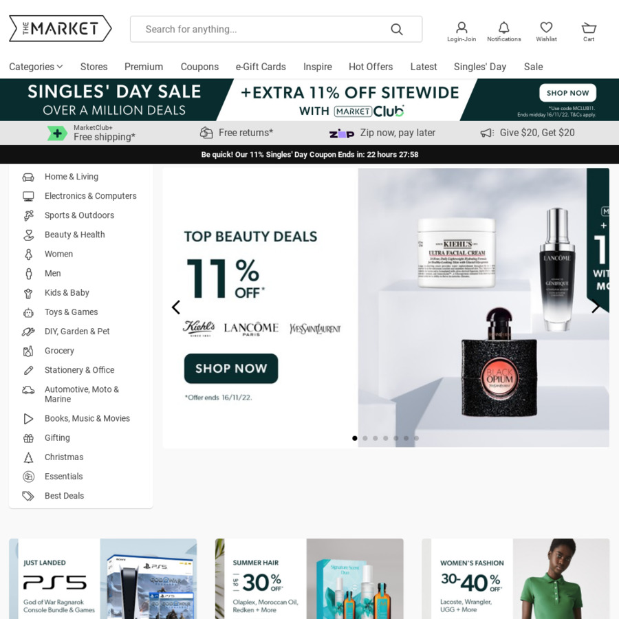 10% off Minimum $0.10 Spend @ The Market (Requires MarketClub ...