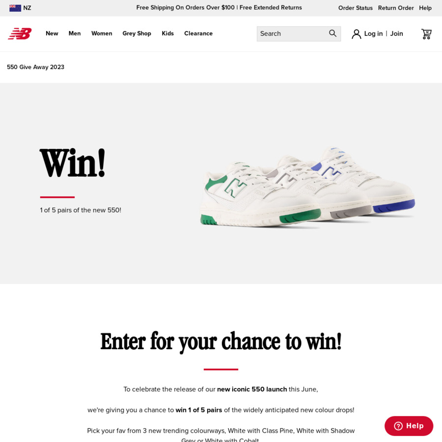 Win 1 of 5 Pairs of New Balance 550 Shoes @ New Balance ...