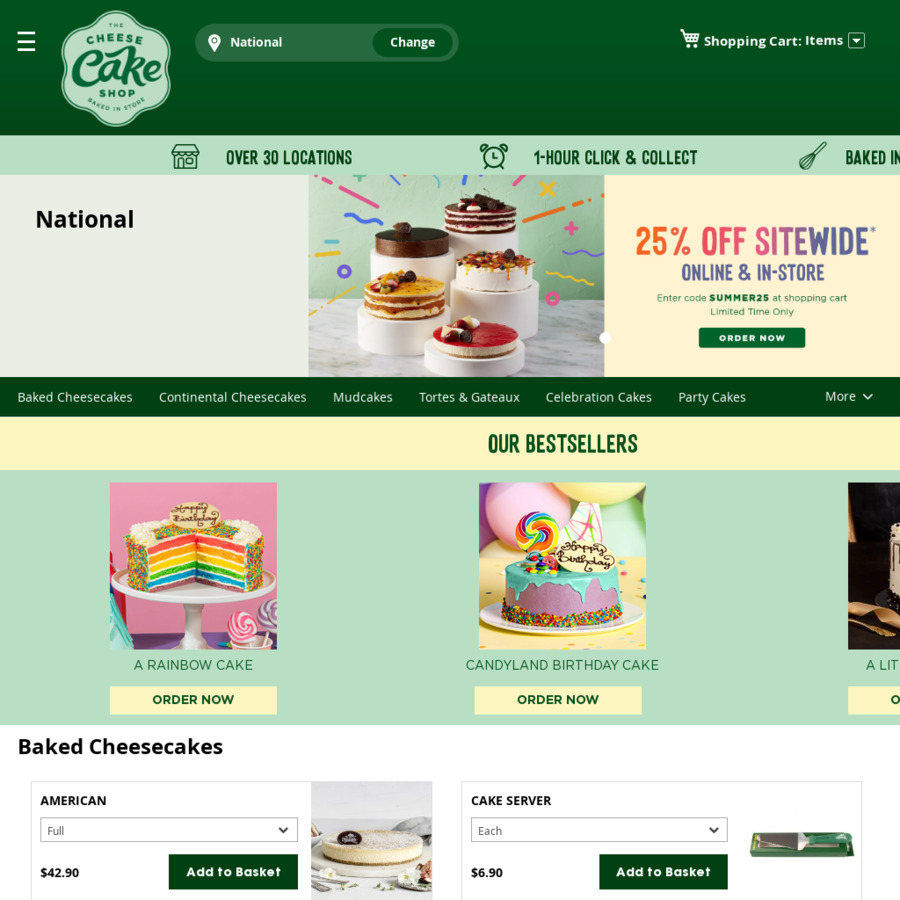 25% off Sitewide @ The Cheesecake Shop (Online & In-Store) - ChoiceCheapies