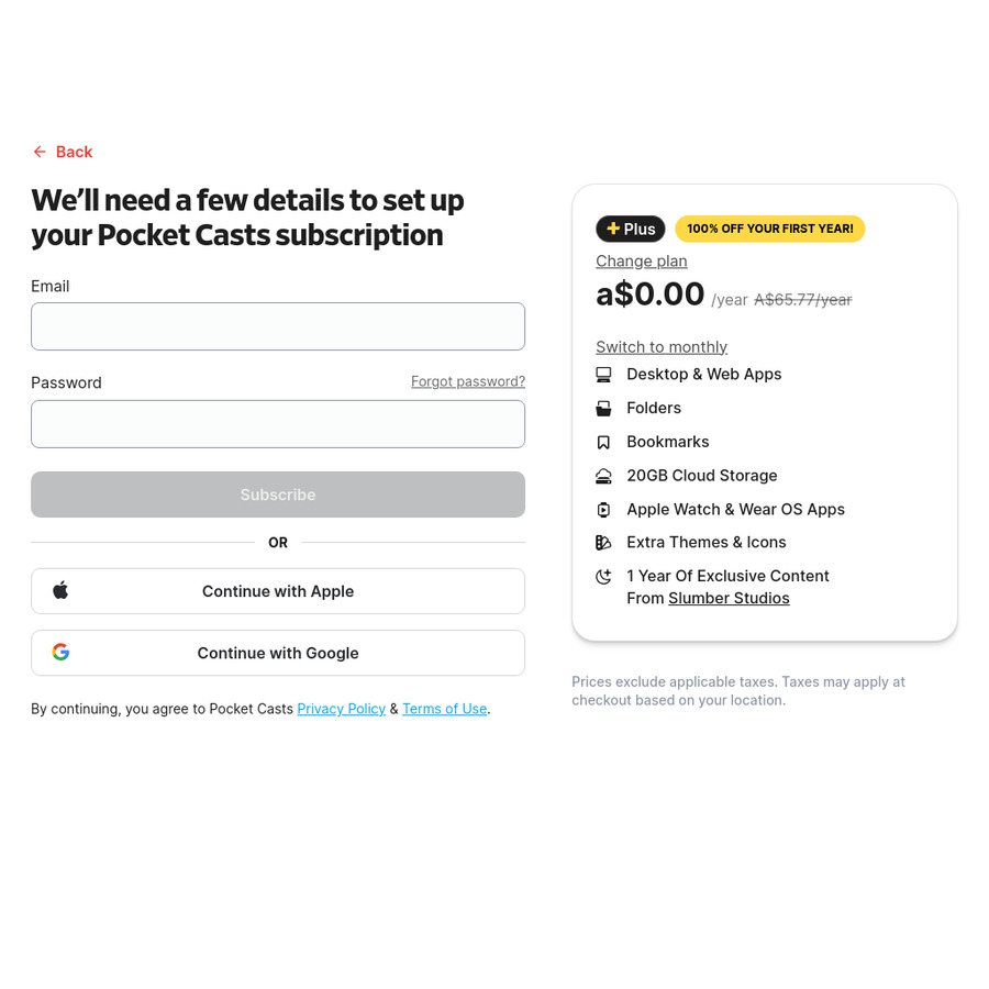 1-Year Free Pocket Casts Plus Plan Subscription (Save $65.38) @ Pocket Casts - ChoiceCheapies