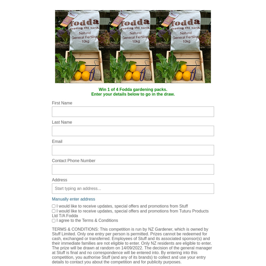 Win 1 of 5 Fodda gardening prize packs (worth $75) @ Stuff (NZ Gardener ...