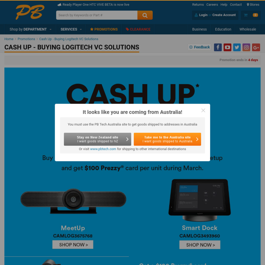 $100 Prezzy Card with each selected Logitech product @ PB Tech ...