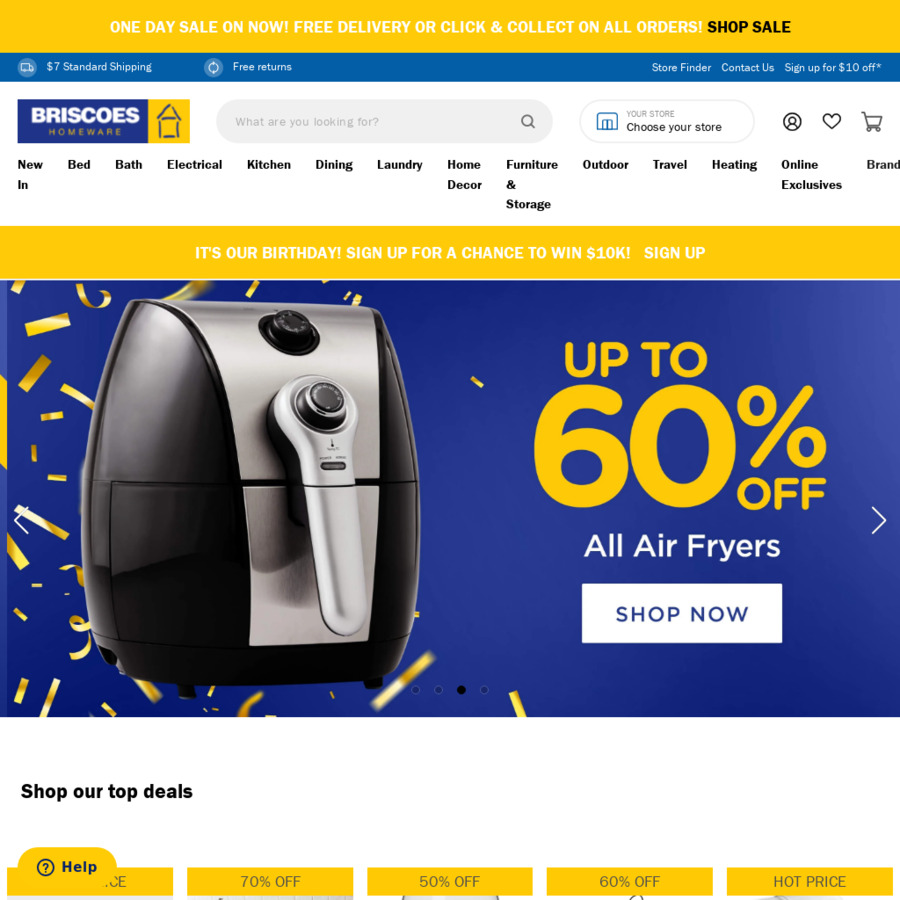 Free Shipping / Click & Collect on All Orders @ Briscoes - ChoiceCheapies