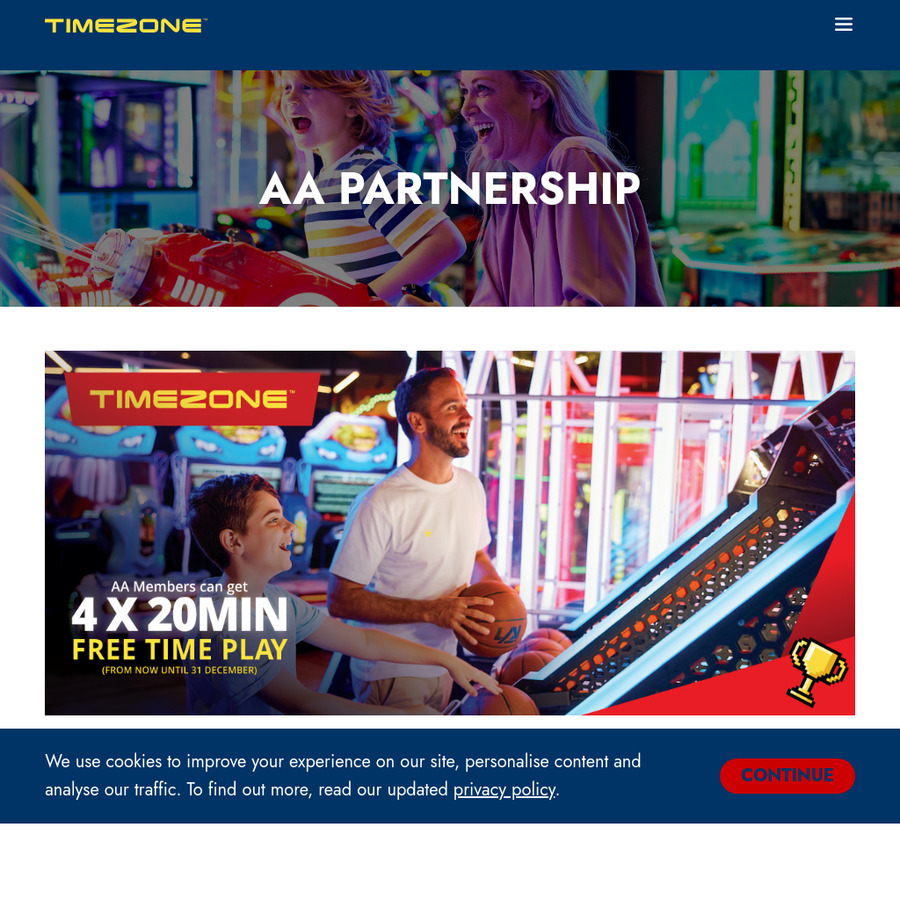 AA Members: Free 4x 20 Minutes of Play at Timezone (Red/Yellow Games ...