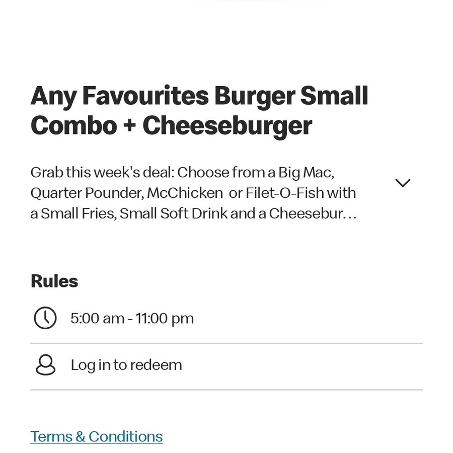 Small Faves Combo (Big Mac, Quarter Pounder, McChicken or Filet-O-Fish ...