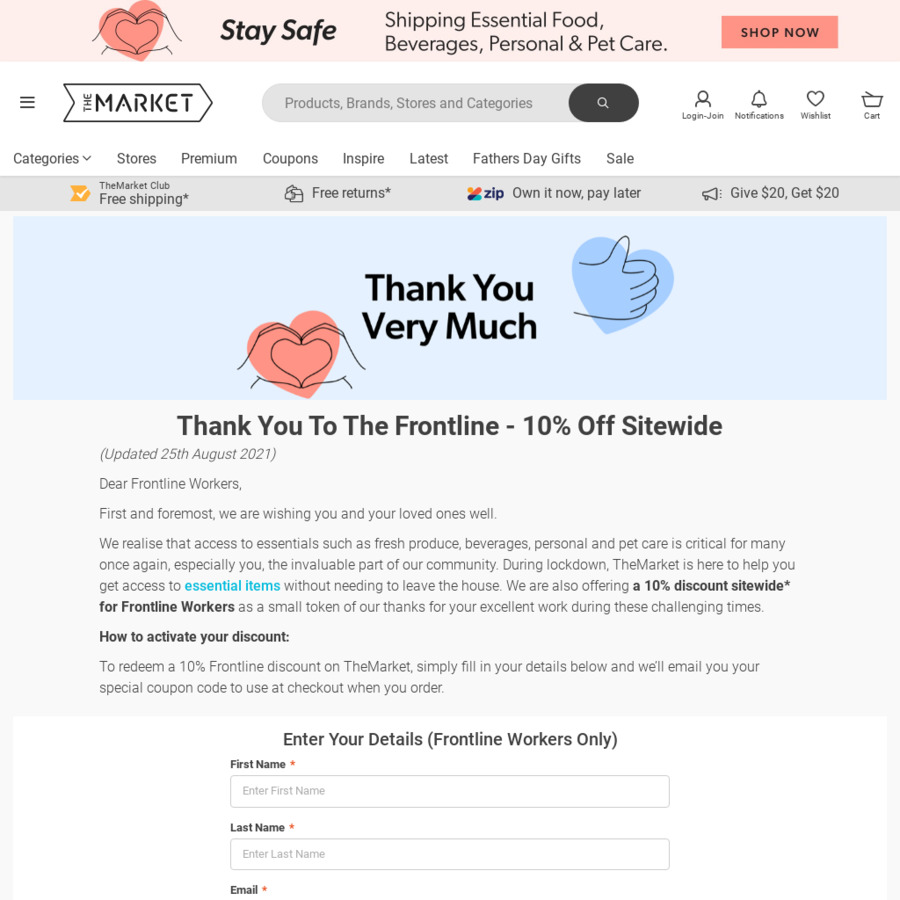 10% off Storewide for Frontline Workers (No Minimum Spend) @ The Market ...