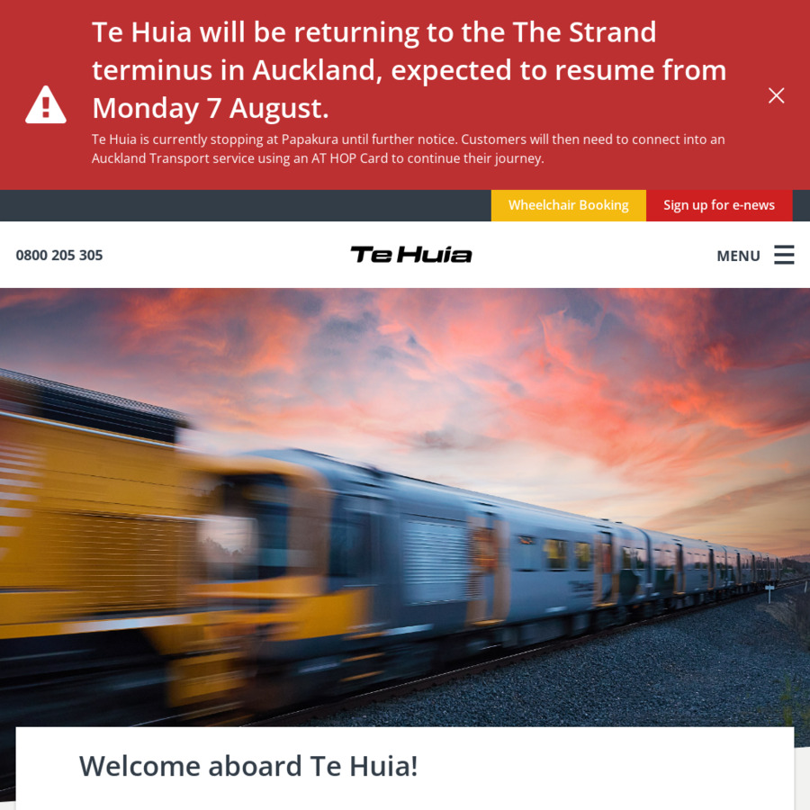 Free Tickets for All Passengers for a Week on the Te Huia (Hamilton ↔ ...