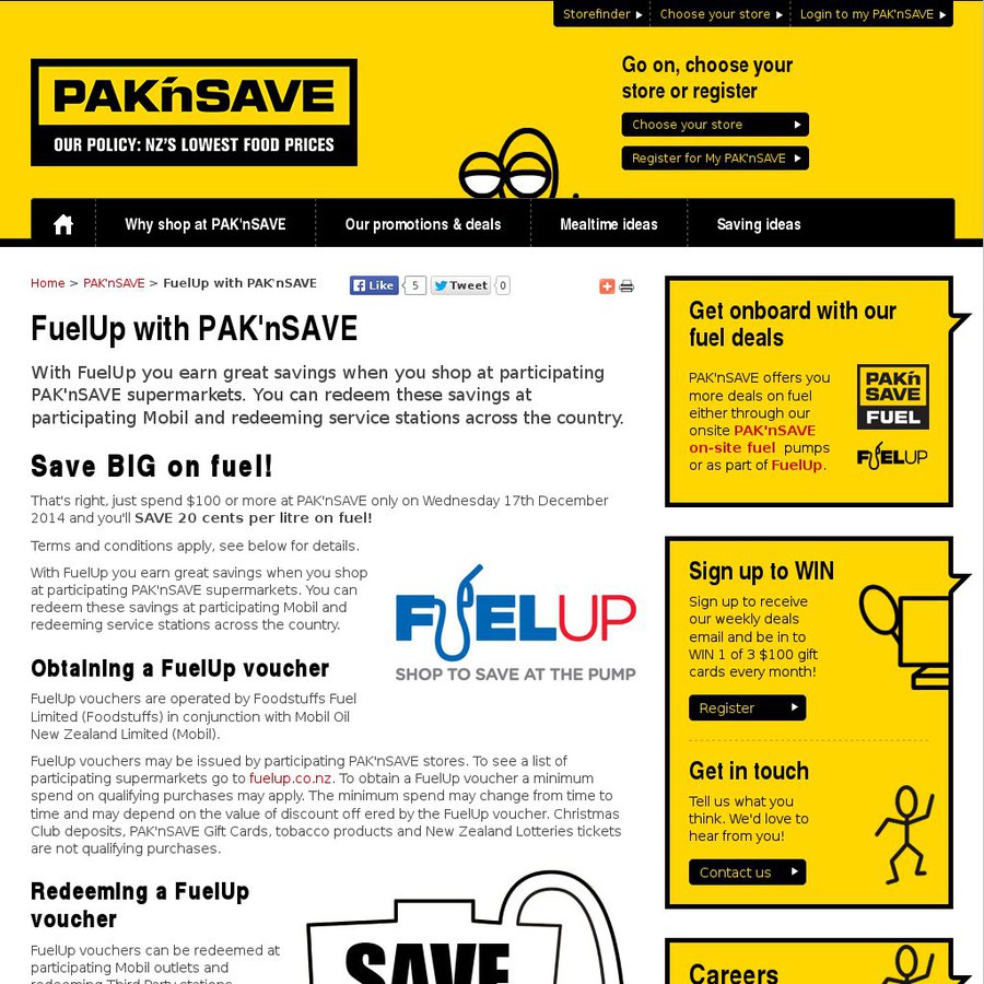 Pak N Save - 20c off Per Litre of Petrol with $100 Spend - 17/12/2014 ...