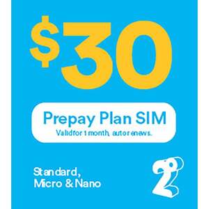 [Special Order] 2degrees $30 Monthly Prepay Plan SIM $16.99 + Shipping ...