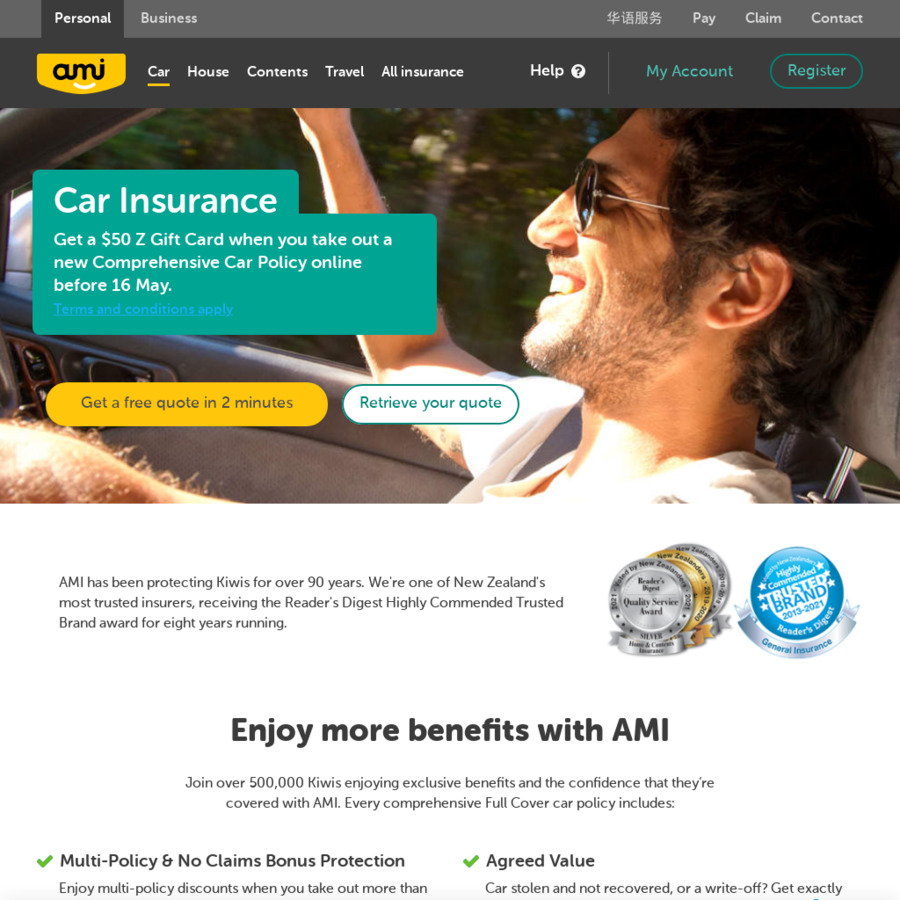 Bonus $50 Z Gift Card when you take up a New Comprehensive Car ...
