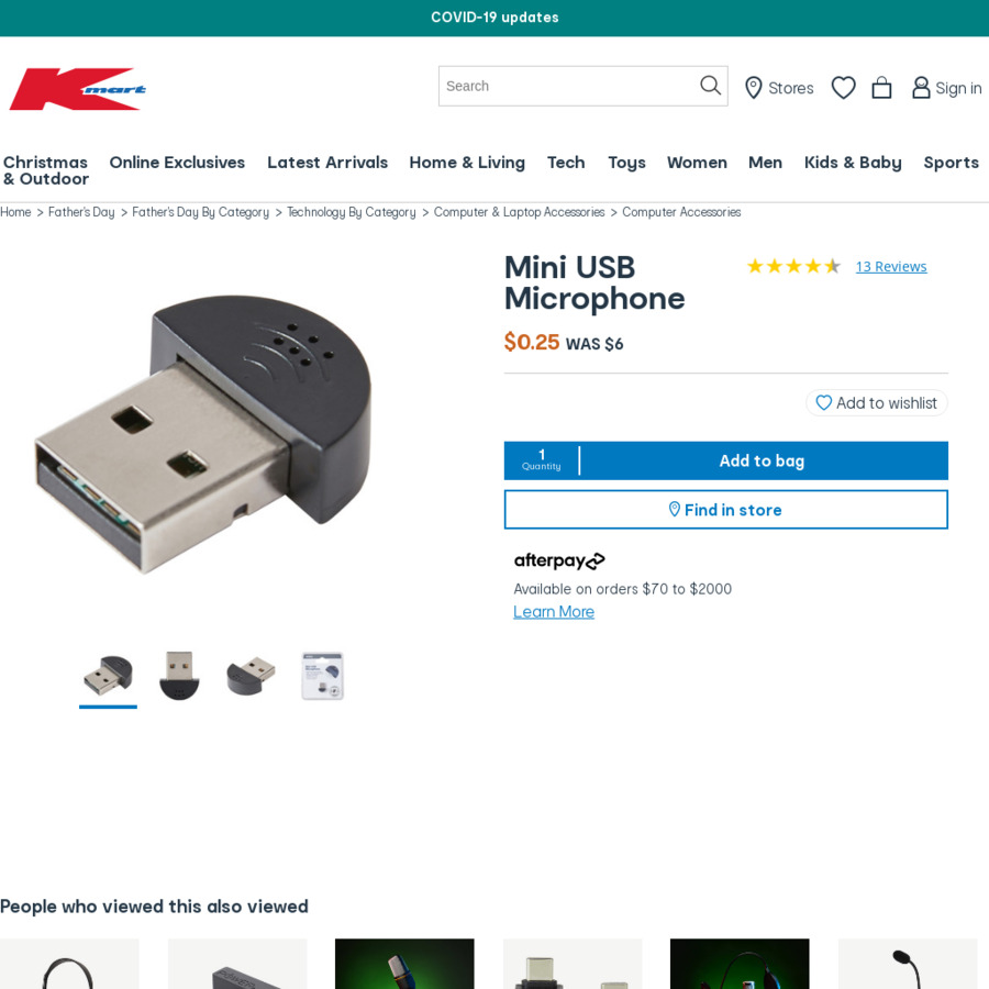 Mini USB Microphone $0.25 In-Store @ Kmart - ChoiceCheapies