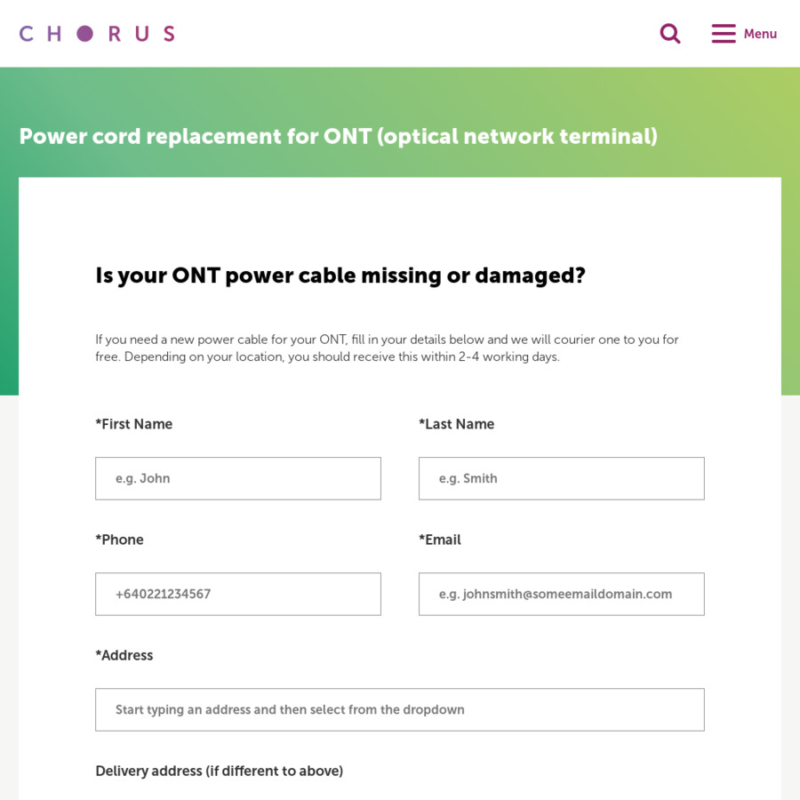 Free Replacement ONT cable @ Chorus - ChoiceCheapies