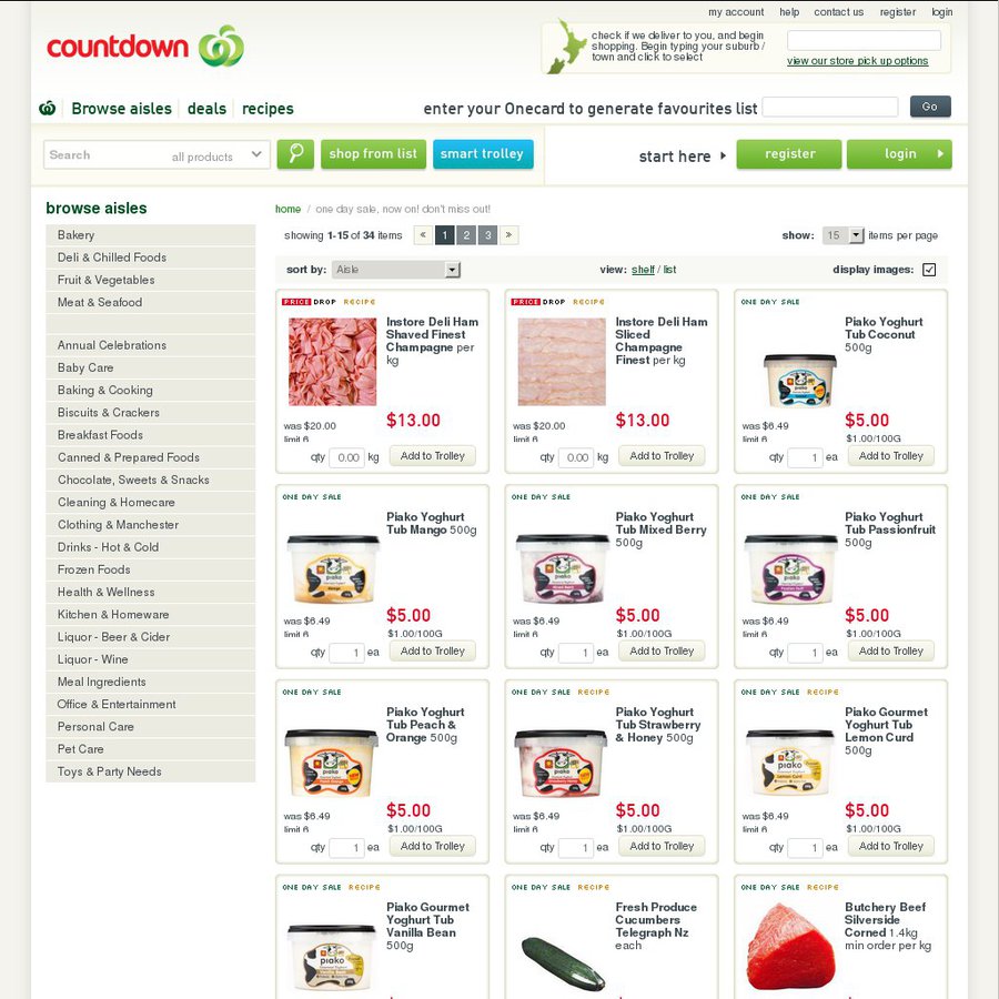 Countdown - One Day Sale - Today Only - $6/KG Corned Beef, $1 Cucumbers ...