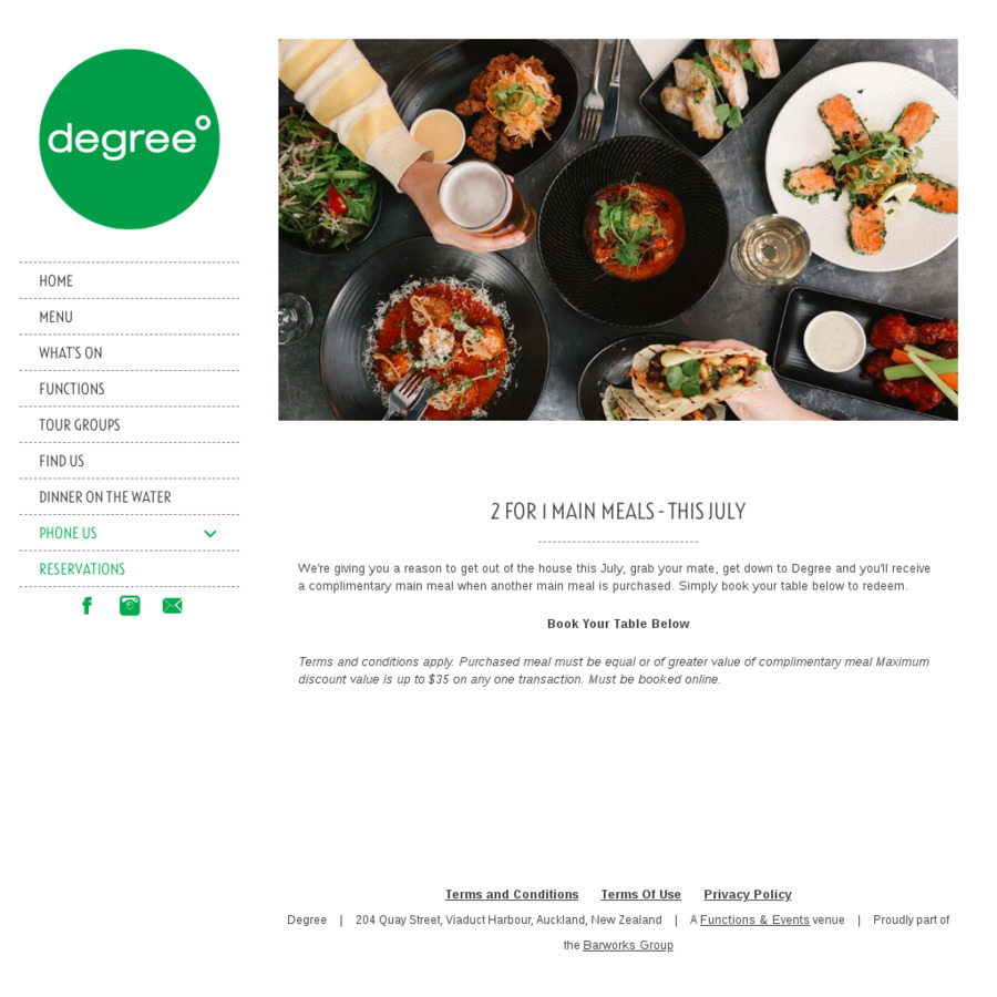 2 for 1 at Degree Restaurant - ChoiceCheapies