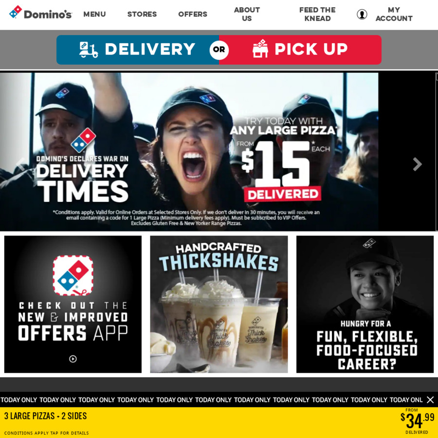 Value Range Pizza $3.99ea (Pickup) @ Domino's - ChoiceCheapies