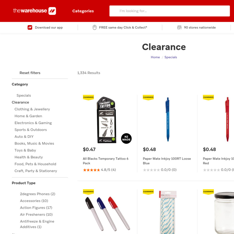Extra 70% off Selected Clearance Products @ The Warehouse - ChoiceCheapies