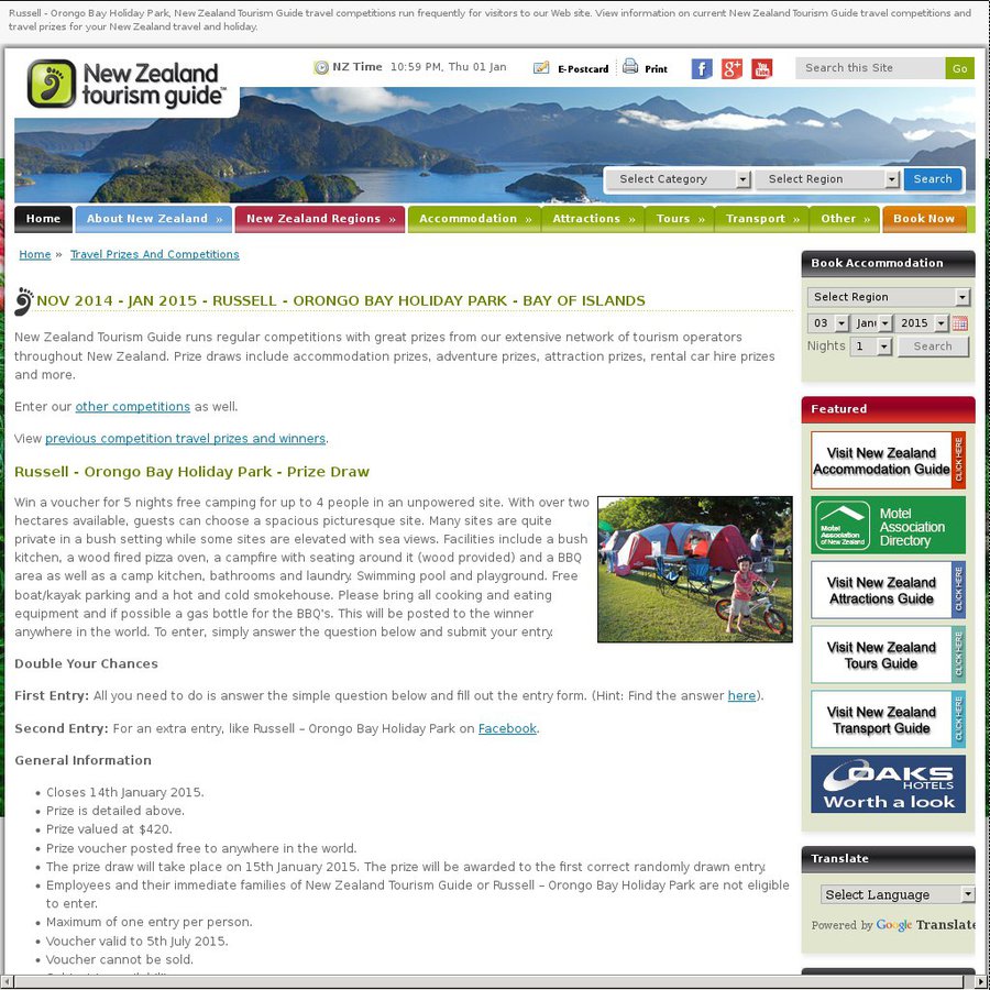 Win 5 Nights Free Camping for up to 4 People at Orongo Bay from NZ ...
