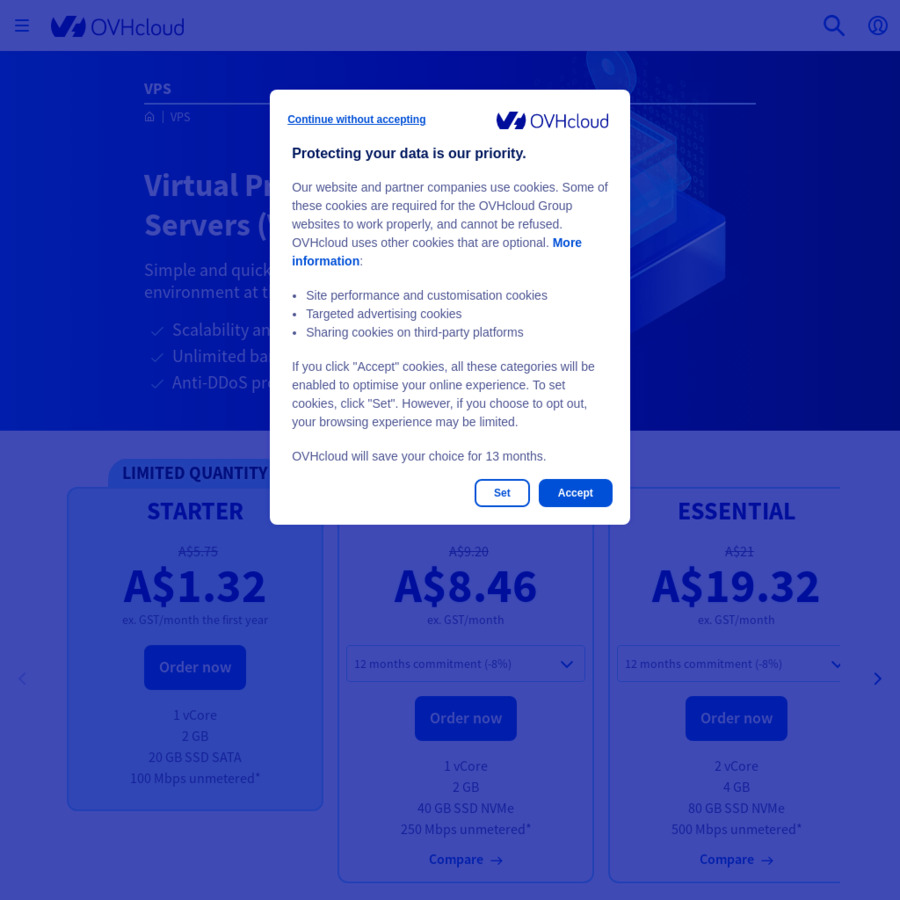 Australia Hosted VPS with 2GB RAM, 20GB SSD & DDoS Protection A$1.45/Mo ...