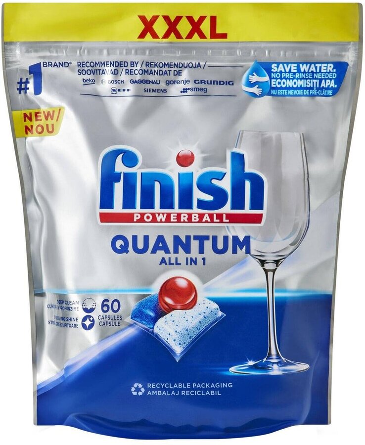Finish Regular Powerball Quantum All In One - 60 Pack $20 + $7 Delivery ...