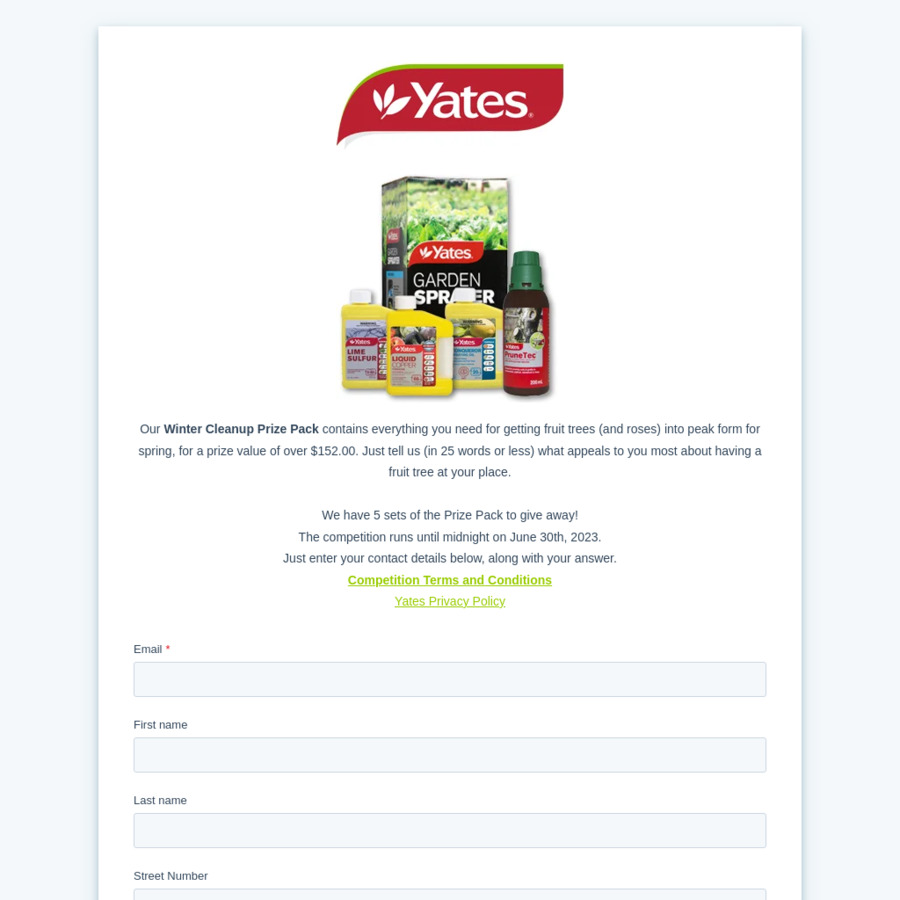 Win 1 of 5 Yates Winter Cleanup Prize Packs @ Yates - ChoiceCheapies ...
