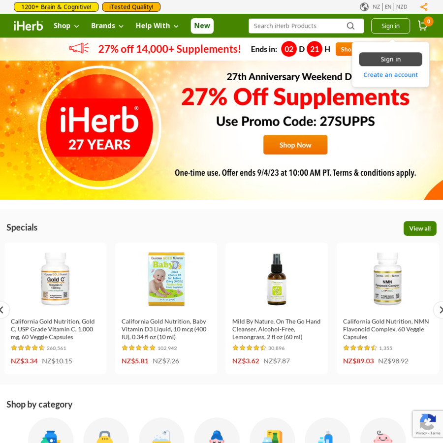 27% off Supplements @ iHerb - ChoiceCheapies