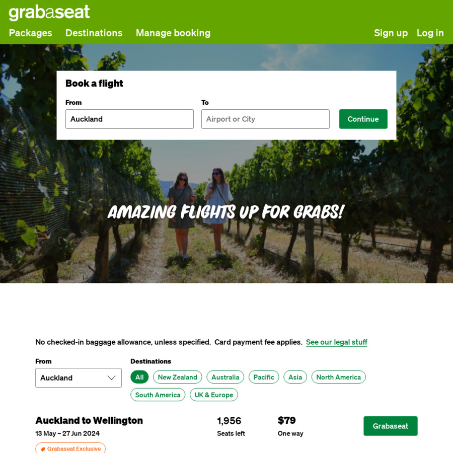 Every Air NZ Grabaseat International Deal with Seats Available from ...