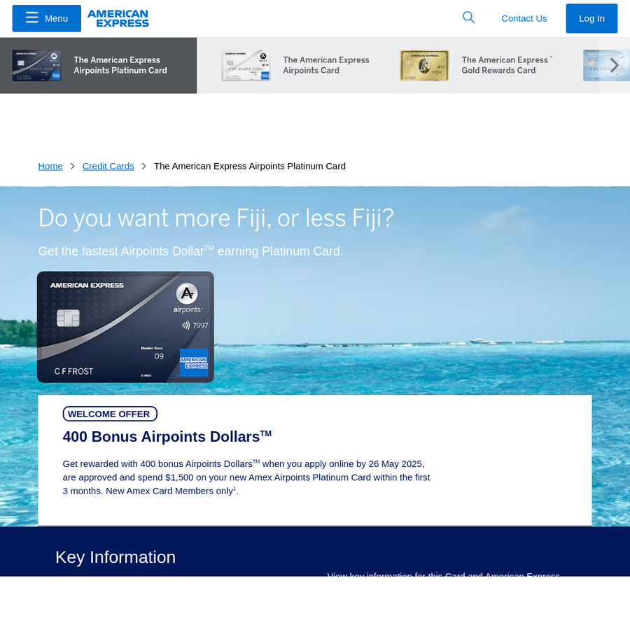 Airpoints Platinum Card - Spend $1,500 in First 3 Months, Receive 400 Airpoints (New Card ...