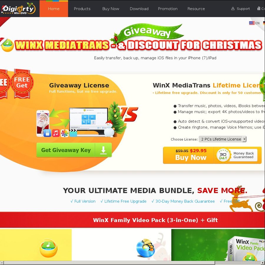 WinX MediaTrans Christmas Giveaway ($35 Value) from WinX DVD - iPhone/iPad Media File Manager ...