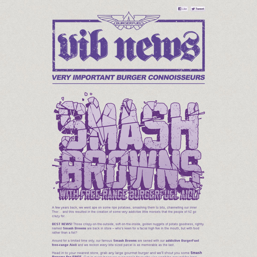 Free Smash Browns with Aioli (Worth $5.90) with any Large Gourmet ...