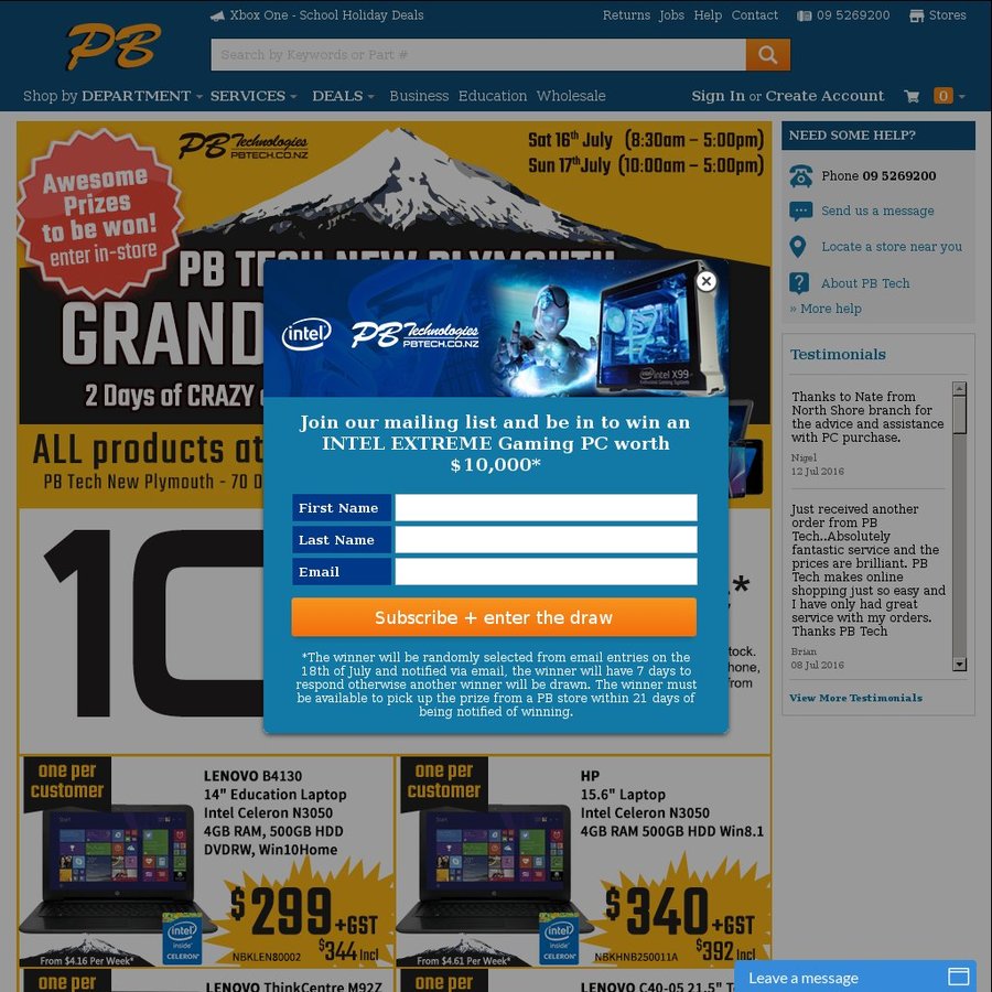PB Tech New Plymouth Store Grand Opening Sale: 10% off Macs, All ...