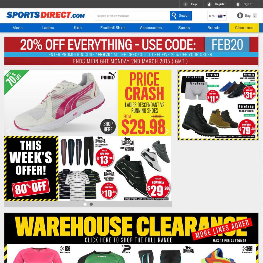 SportsDirect - 20% off Storewide - ChoiceCheapies