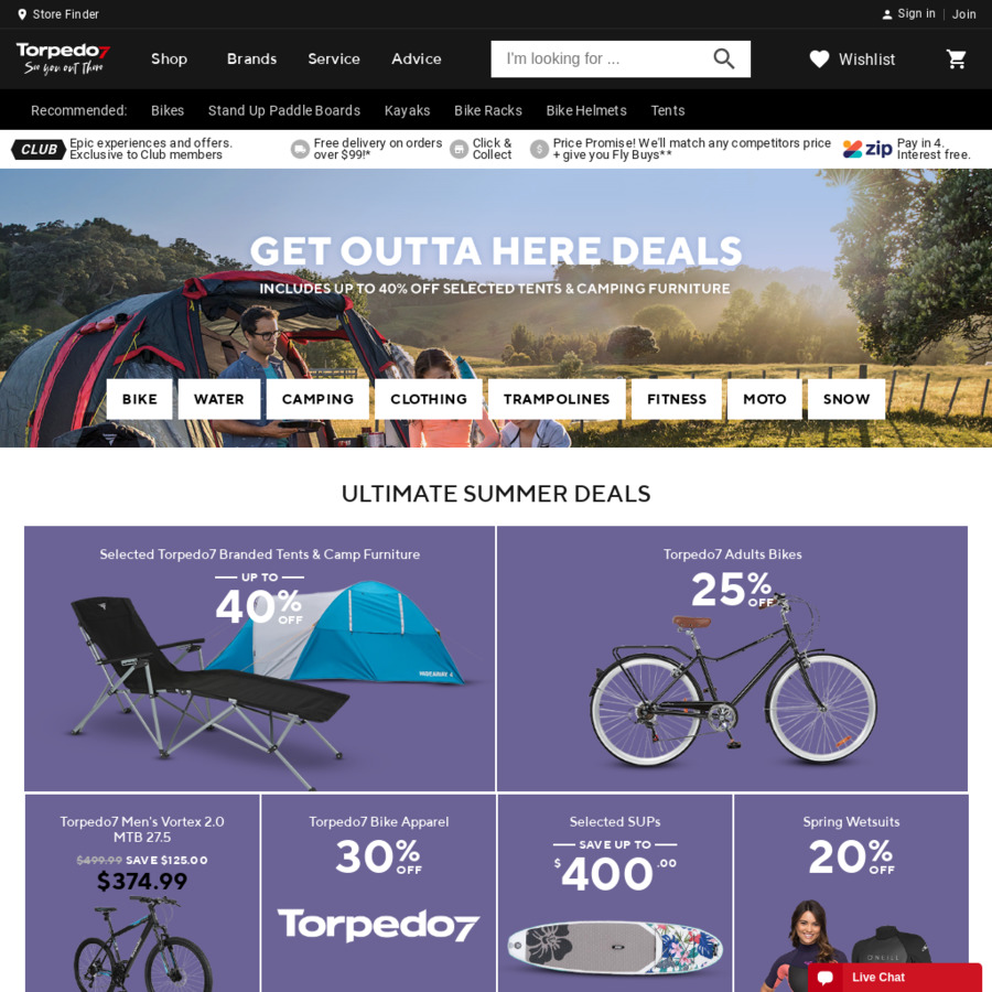 Up to 60% off with Code @ Torpedo7 - ChoiceCheapies