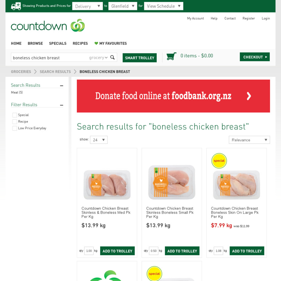 Boneless Chicken Breast - $7.99/kg @ Countdown - ChoiceCheapies