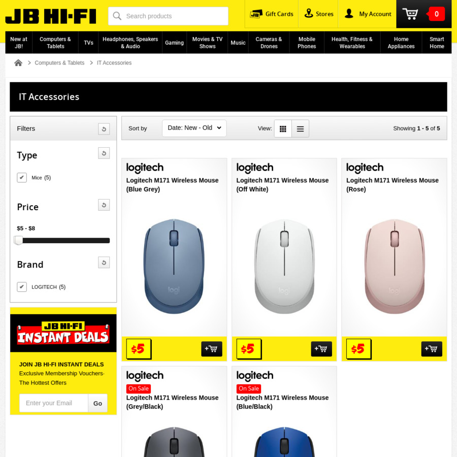 Logitech M171 Wireless Mouse $5 + $2 Shipping / $0 CC @ JB Hi-Fi ...