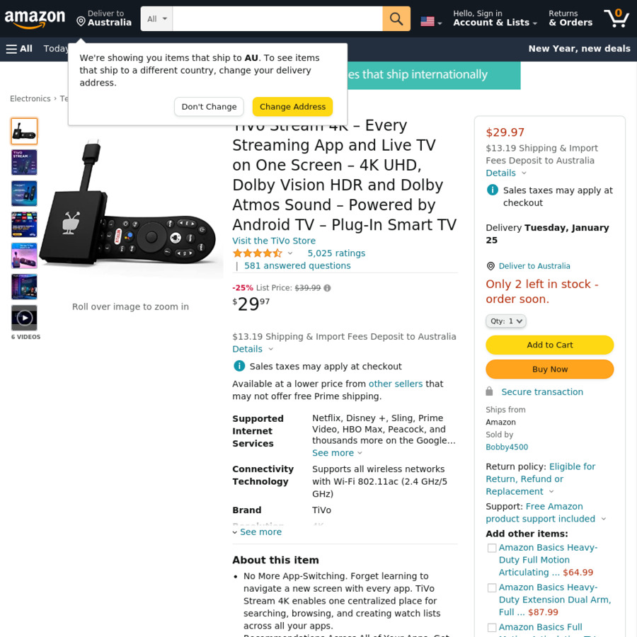 TiVo Stream 4k (Android TV Box) for US$49.17 Delivered (~ 70 NZD Approx ...