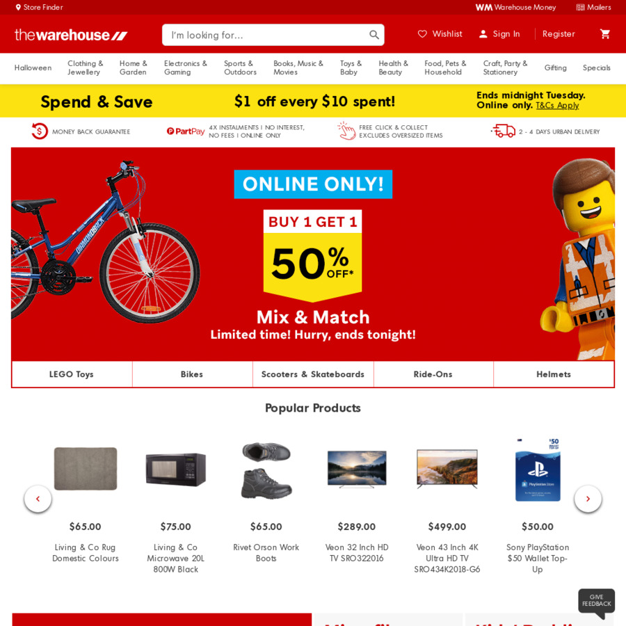 $1 off Every $10 Spent Storewide @ The Warehouse - ChoiceCheapies