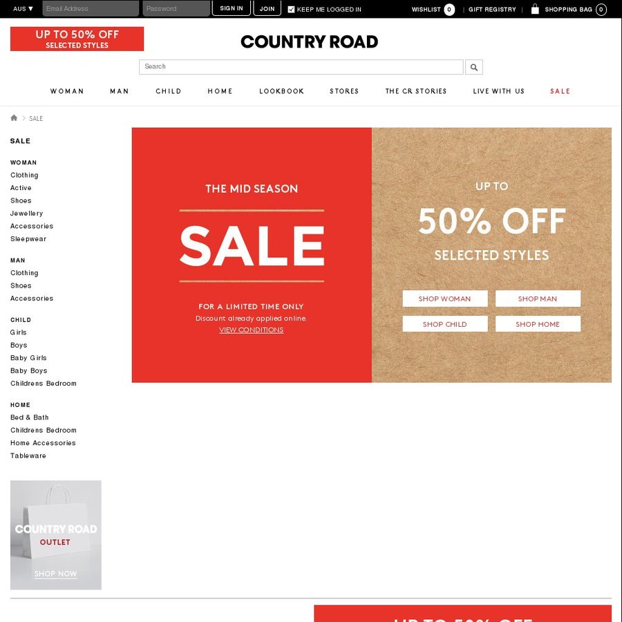 Country Road Mid-Season Sale - up to 50% off - ChoiceCheapies