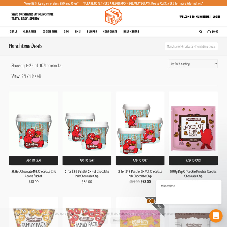 Free Shipping @ Munchtime - ChoiceCheapies