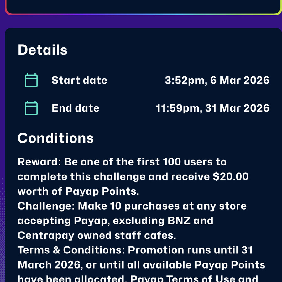 Get $20 Payap Points After Completing 10x Purchases at Payap Accepting ...
