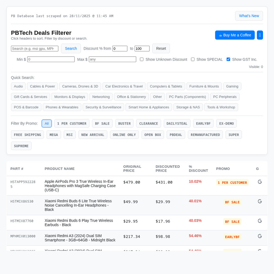 All PB Tech Deals Sorted by Discount % (with Search Function) @ PB Tech ...