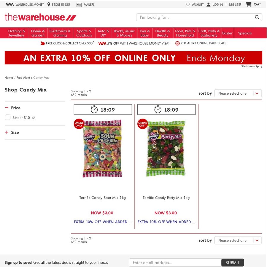 Terrific Candy Mix (Sour or Party) 1KG Delivered $2.70 @ The Warehouse ...